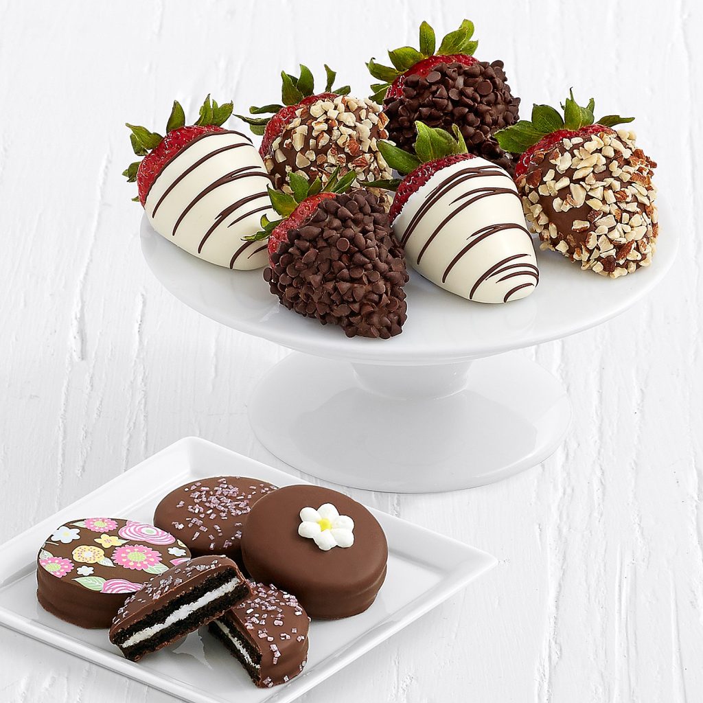 4 Spring OREO Cookies & Half Dozen Fancy Strawberries - ChocolateFly